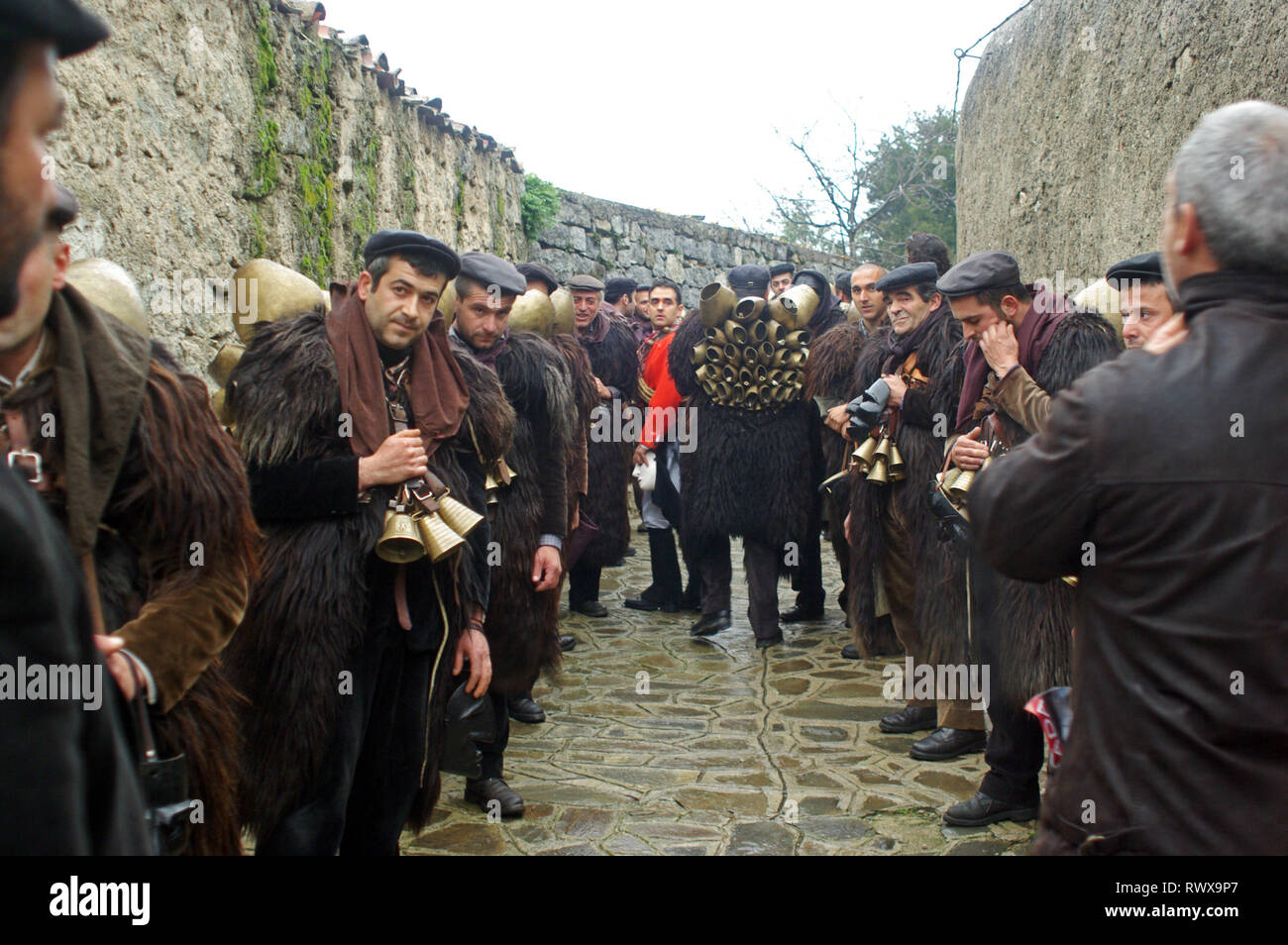 Mamoiada, Sardinia, Italy. Mammuthones traditional carnival Stock Photo ...