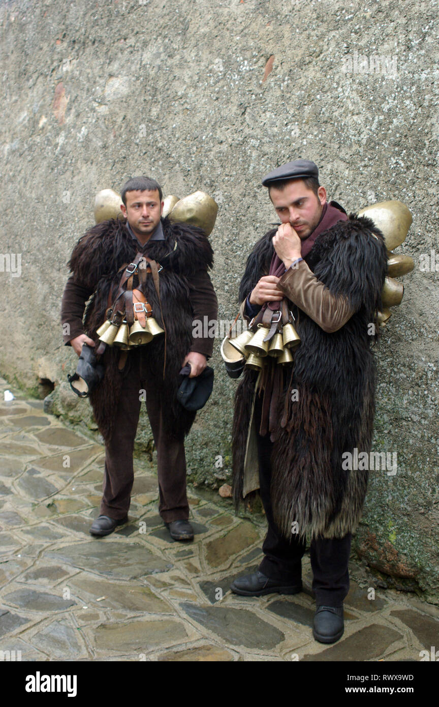 Mamoiada, Sardinia, Italy. Mammuthones traditional carnival Stock Photo ...