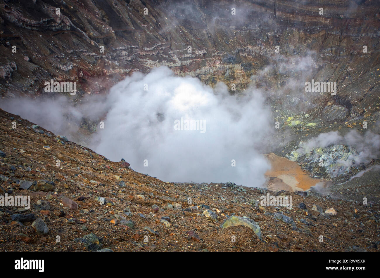 Mount Lokon, together with Mount Empung, is a twin volcano in the ...