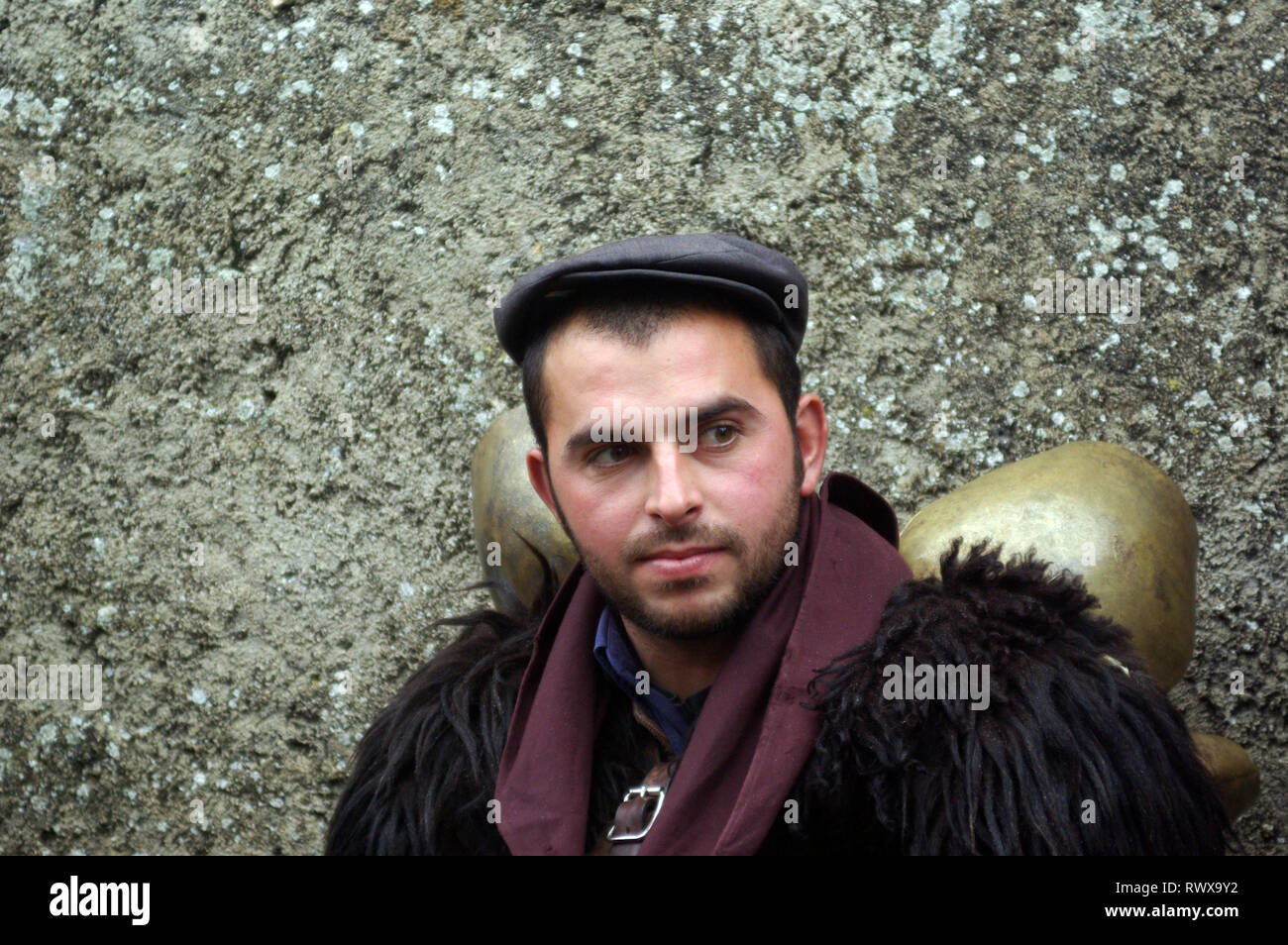 Mamoiada, Sardinia, Italy. Mammuthones traditional carnival Stock Photo ...