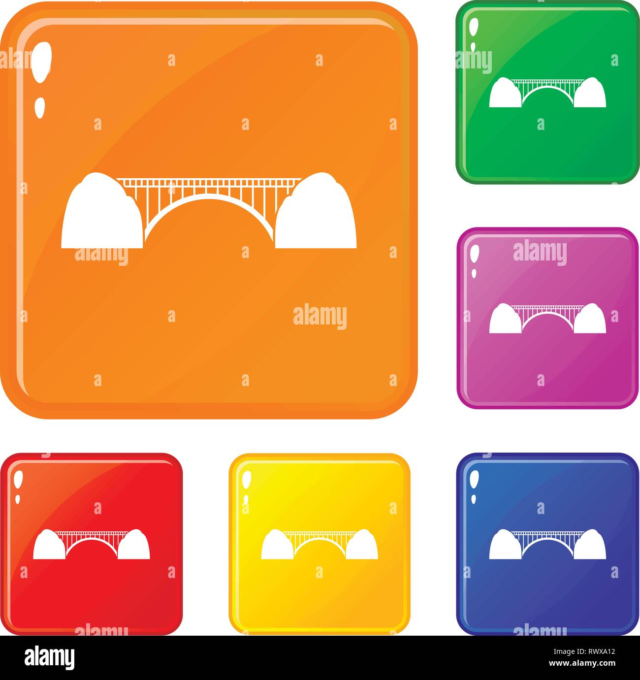 Bridge icons set vector color Stock Vector Image & Art - Alamy