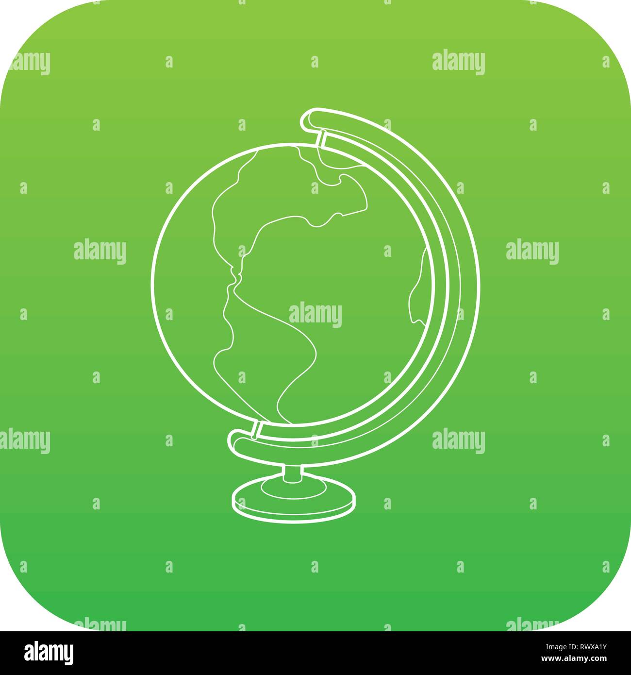 Globe icon green vector Stock Vector Image & Art - Alamy