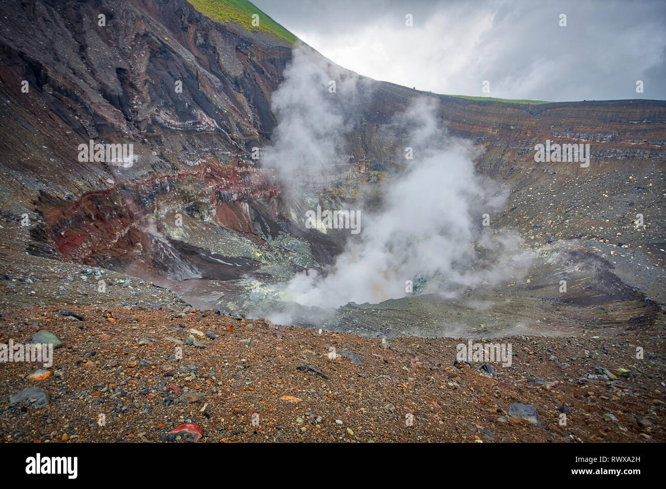 Mount Lokon, together with Mount Empung, is a twin volcano in the ...