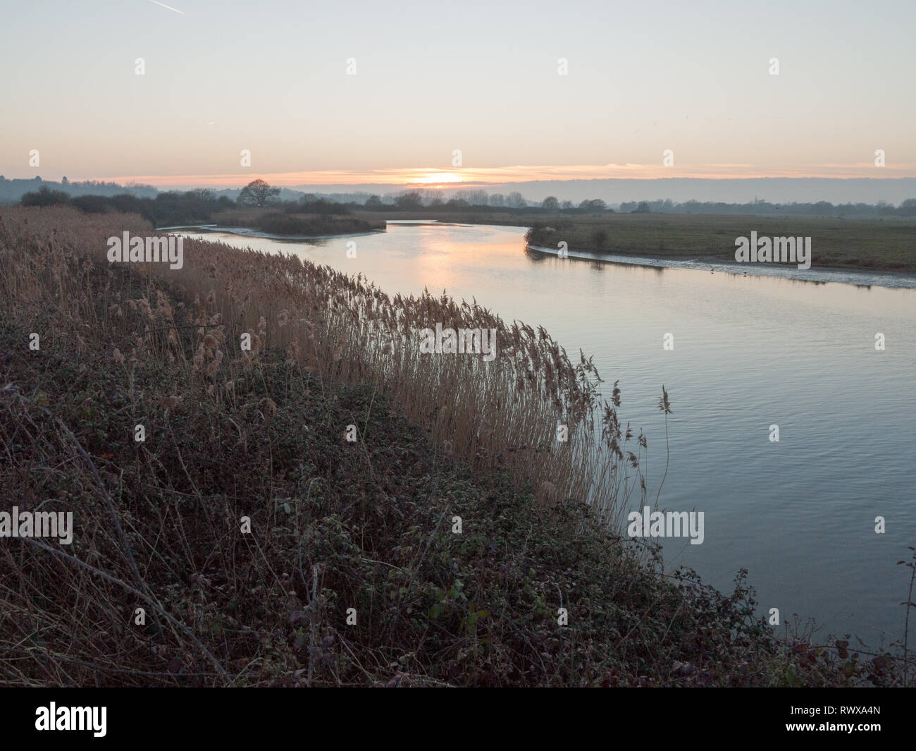 Beautiful countryside Dedham water scene outside nature landscape space ...