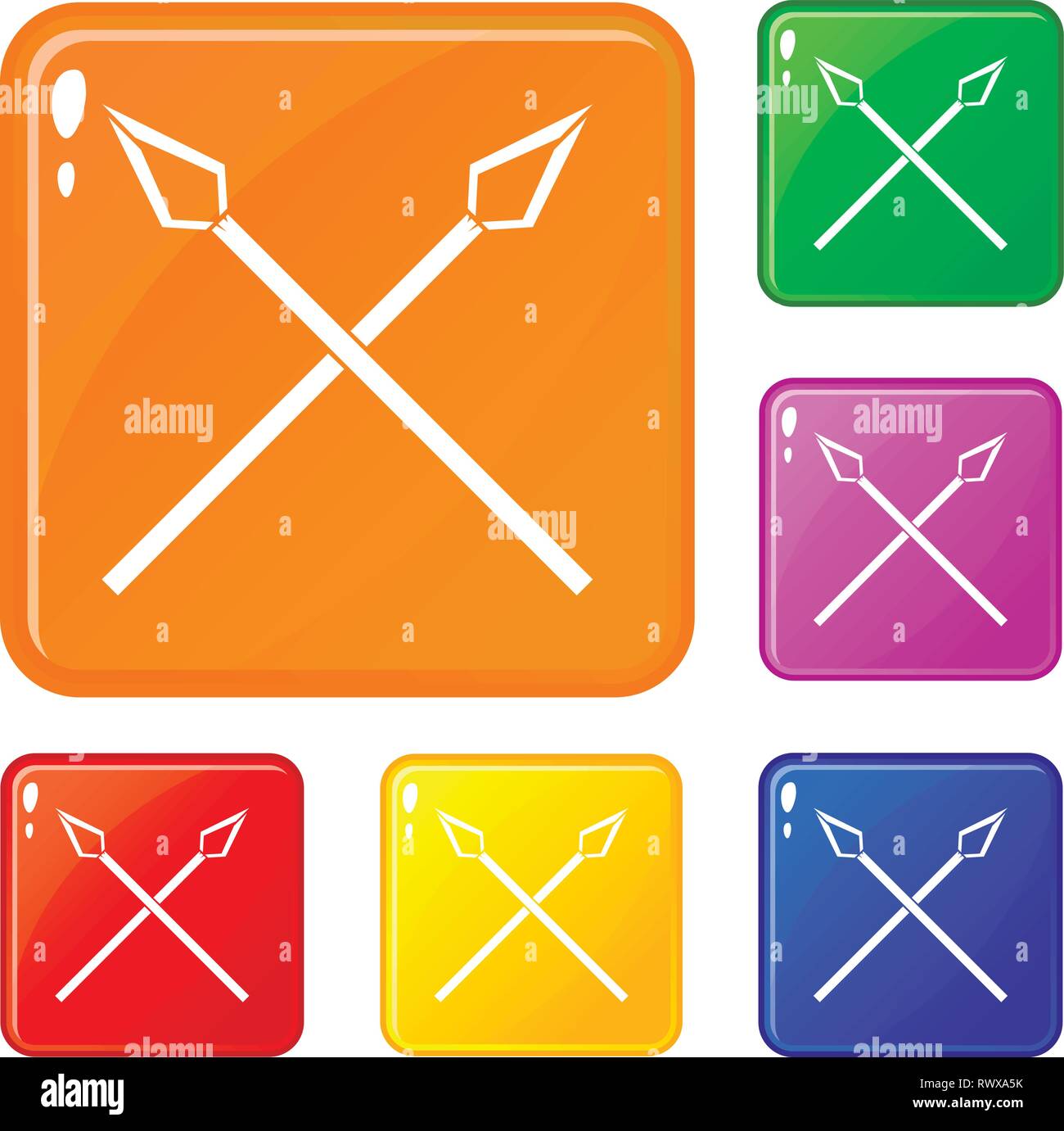 Spear icons set vector color Stock Vector Image & Art - Alamy