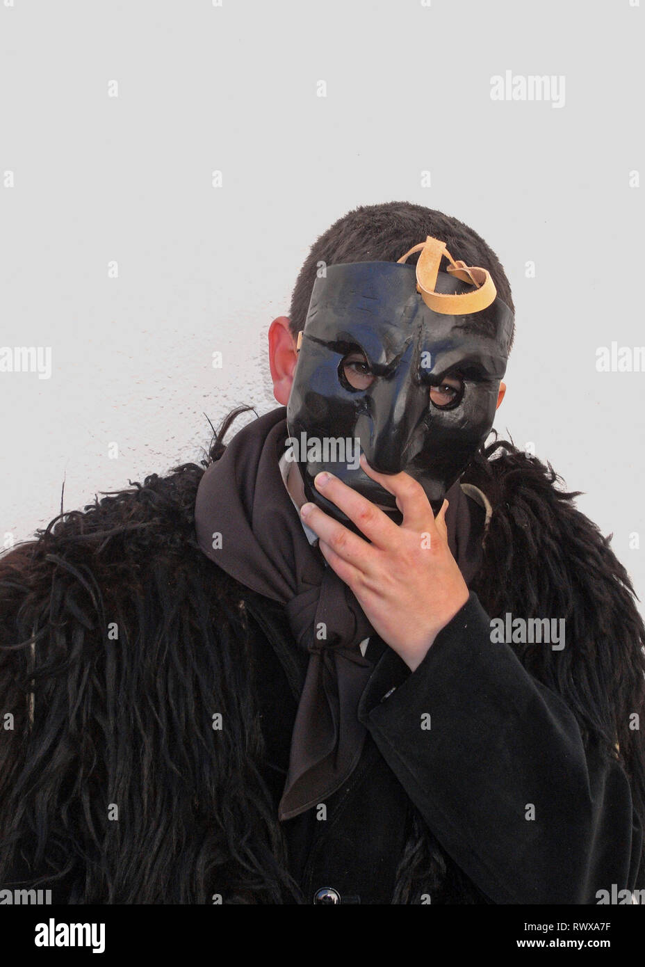 Mamoiada, Sardinia, Italy. Mammuthones traditional carnival Stock Photo ...