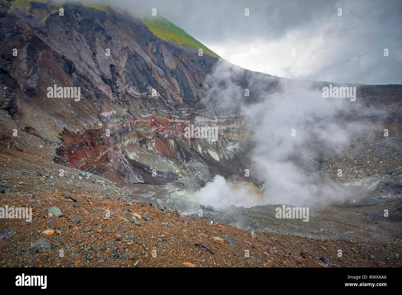 Mount Lokon, together with Mount Empung, is a twin volcano in the ...