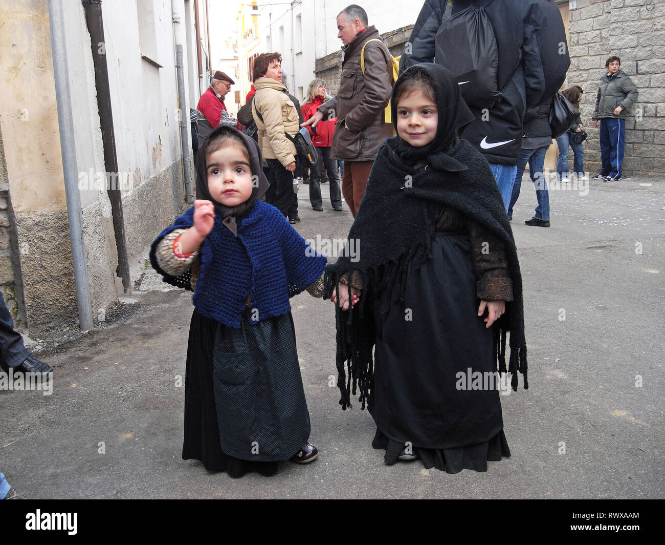 Mamoiada, Sardinia, Italy. Mammuthones traditional carnival Stock Photo ...