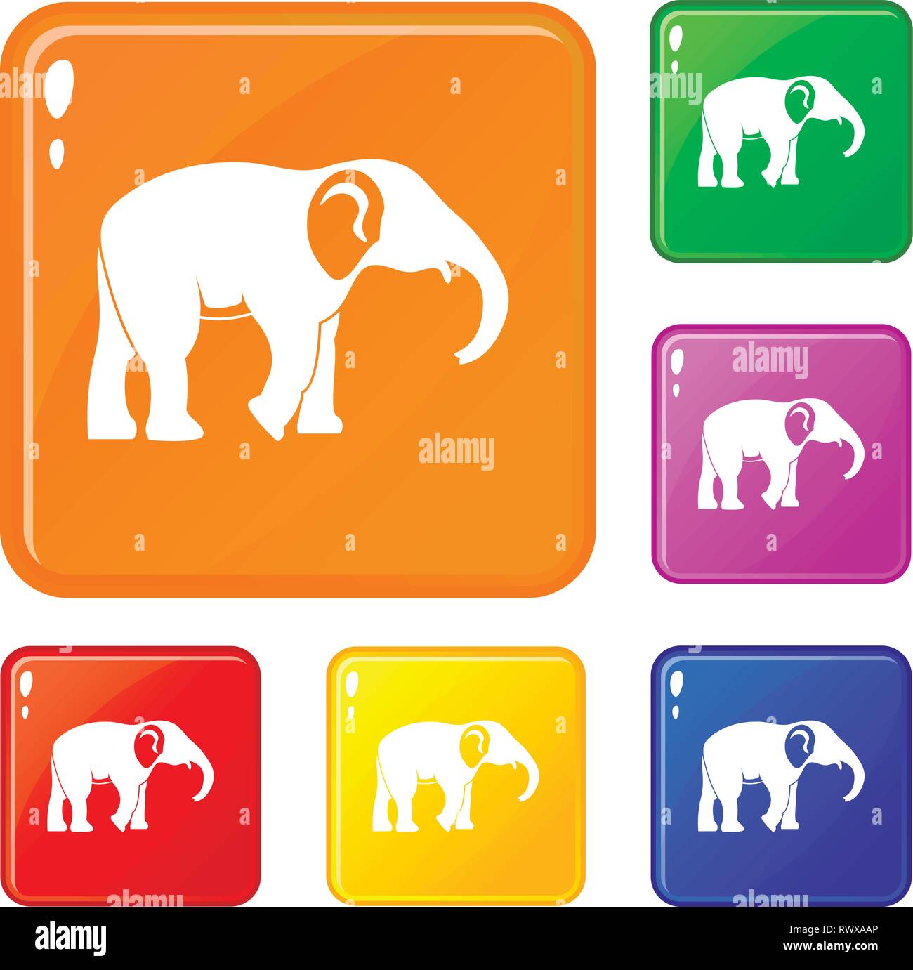 Elephant icons set vector color Stock Vector Image & Art - Alamy