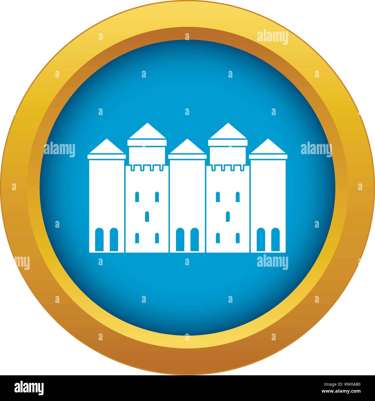 Old castle icon blue vector isolated Stock Vector Image & Art - Alamy