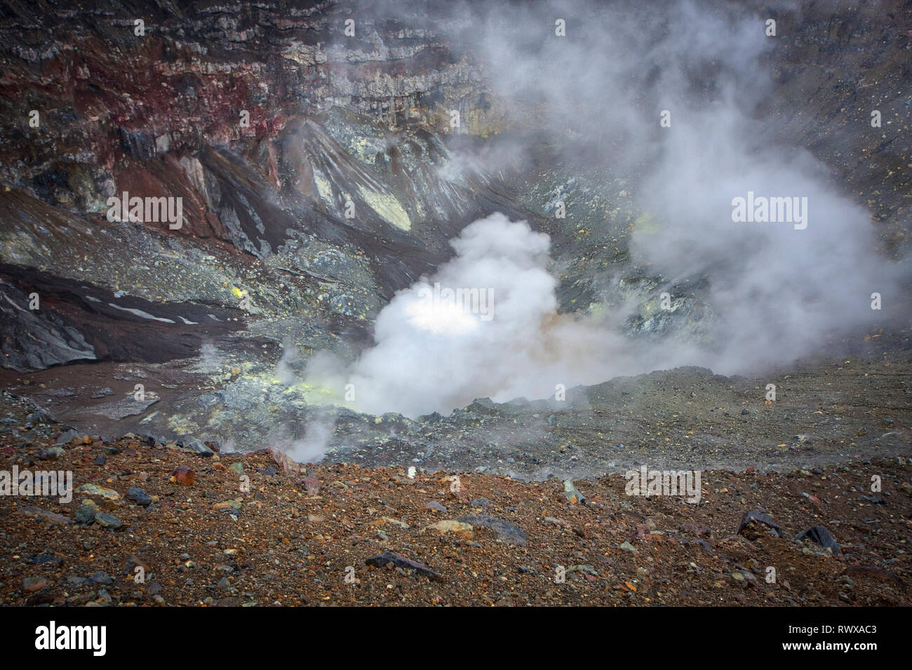 Mount Lokon, together with Mount Empung, is a twin volcano in the ...