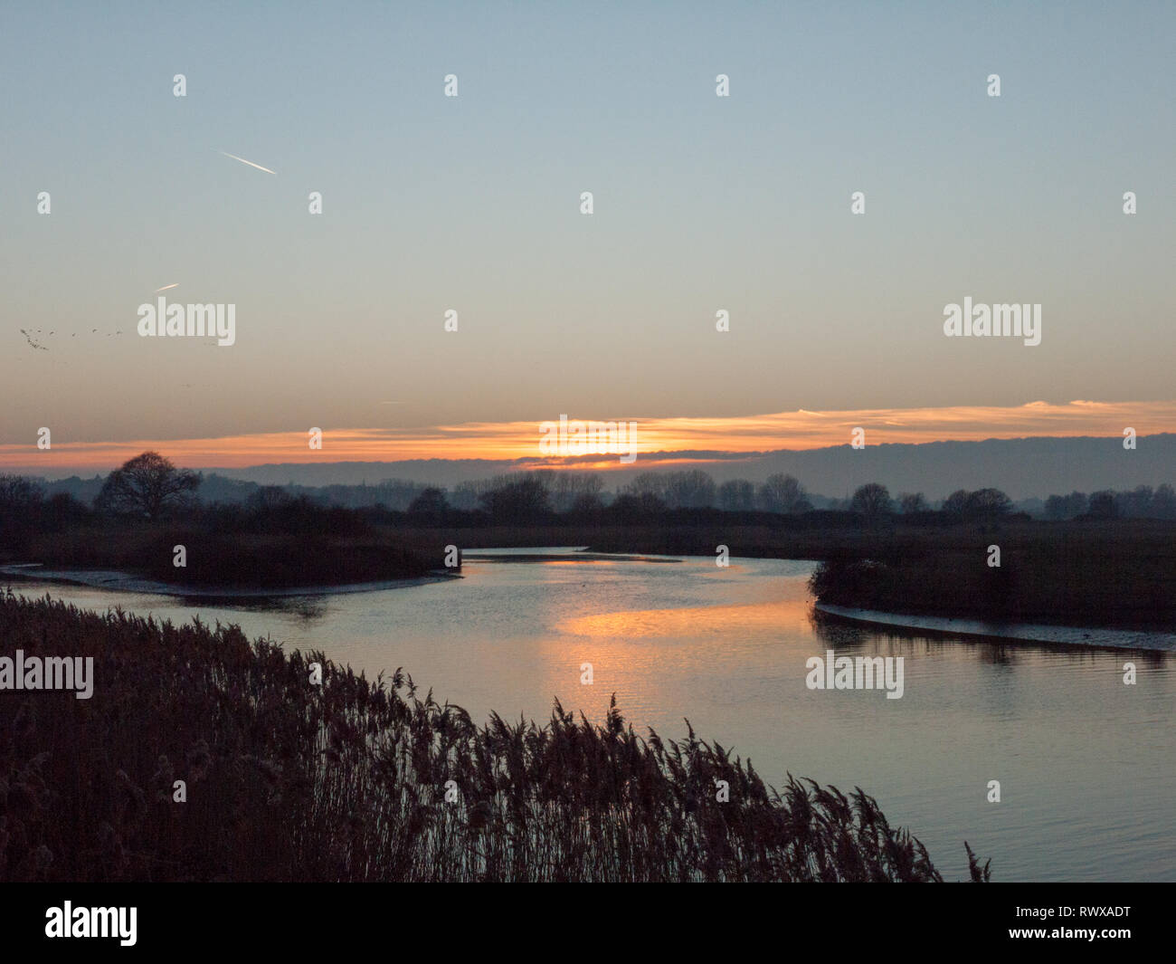 Beautiful countryside Dedham water scene outside nature landscape space ...
