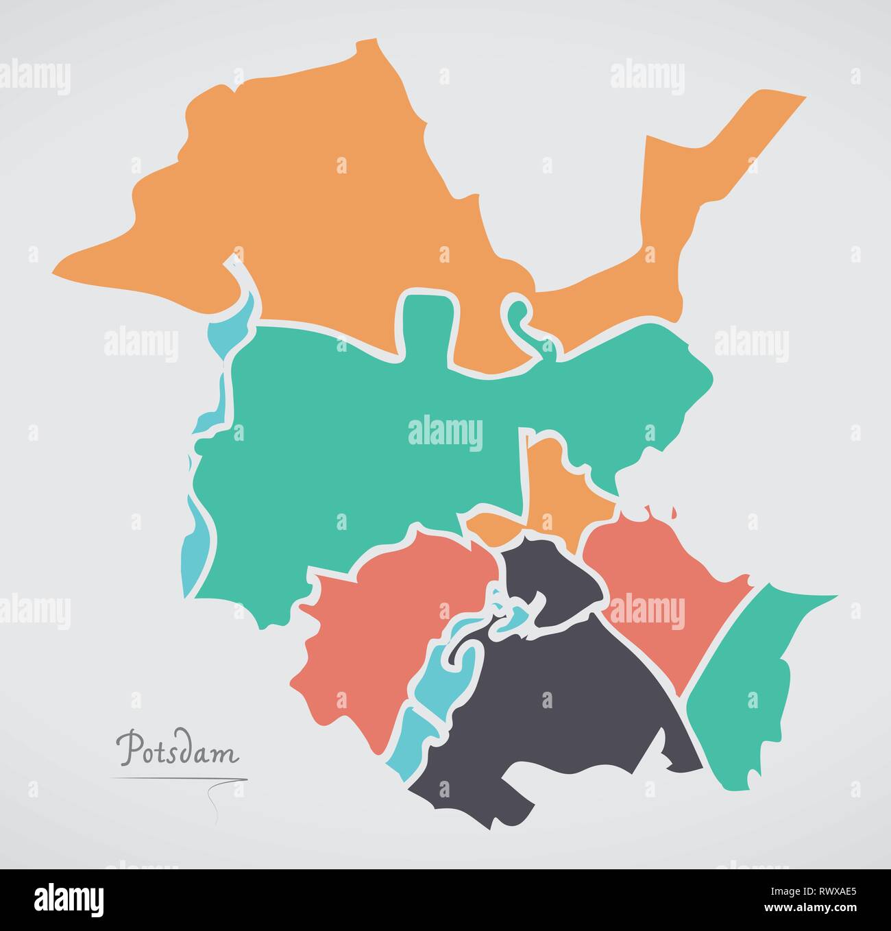 Potsdam map hi-res stock photography and images - Alamy