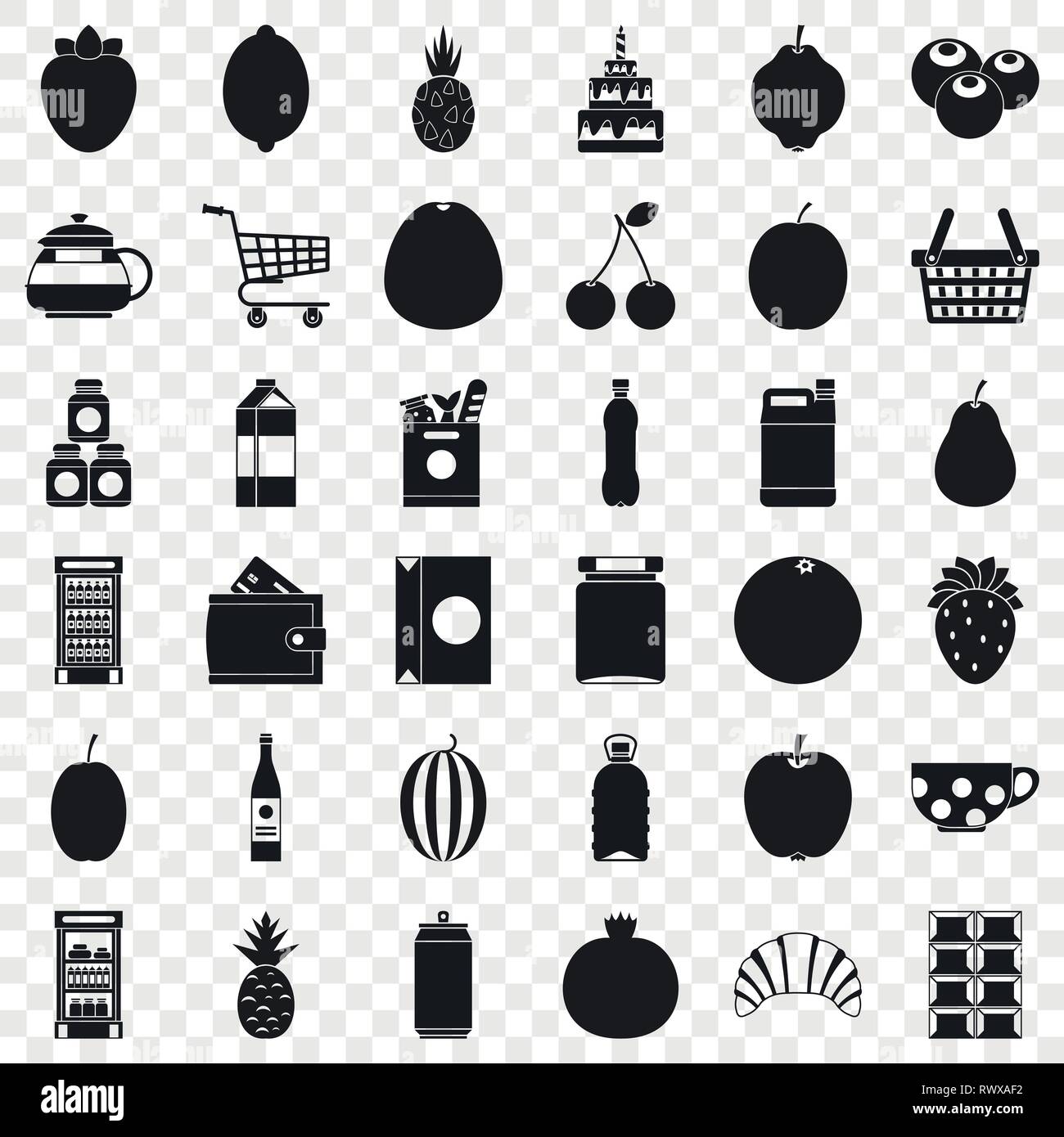 Fruit and drink icons set, simple style Stock Vector Image & Art - Alamy