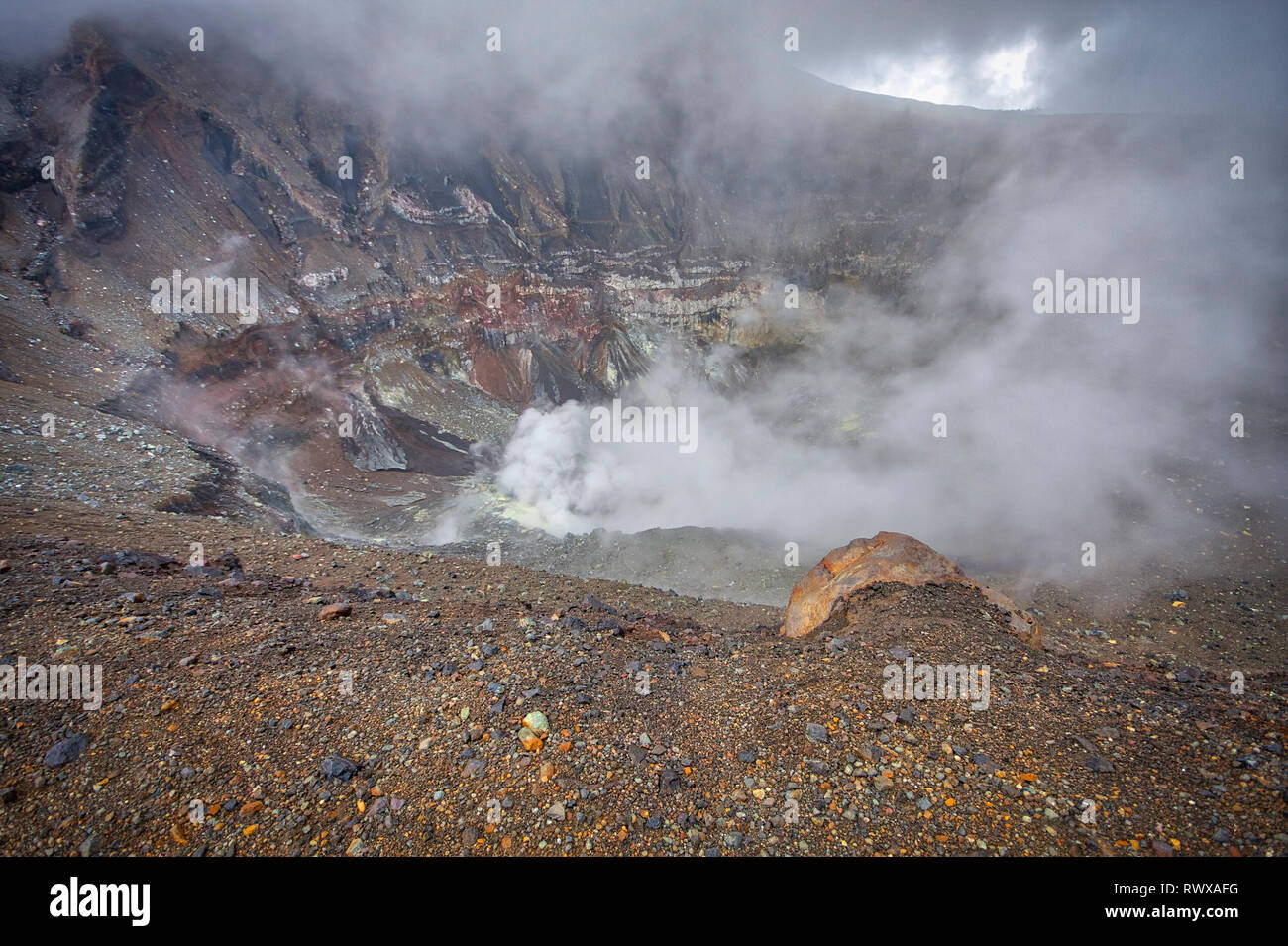 Mount Lokon, together with Mount Empung, is a twin volcano in the ...