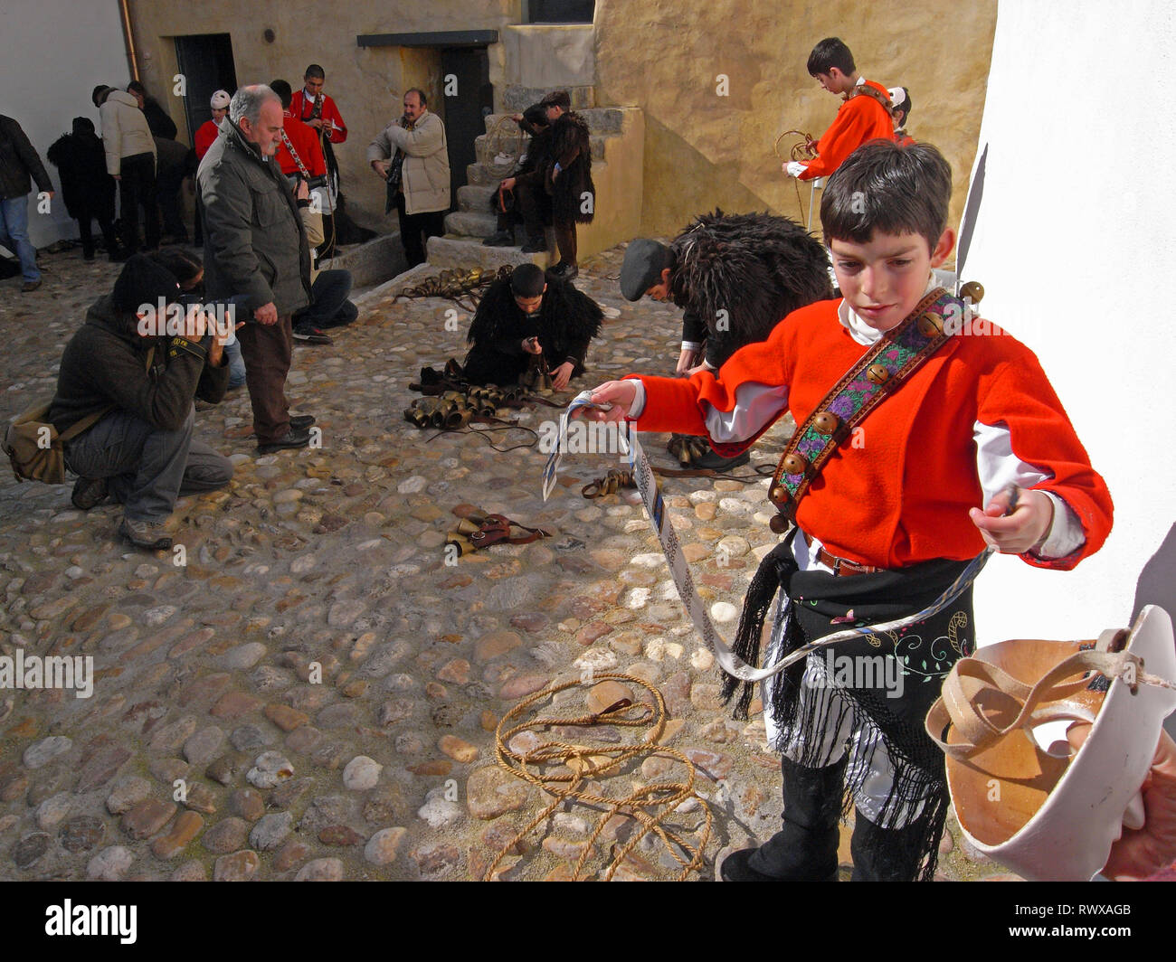Mamoiada, Sardinia, Italy. Mammuthones traditional carnival Stock Photo ...
