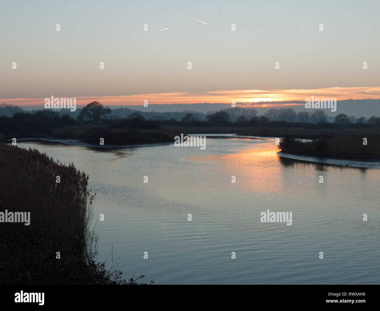 Beautiful countryside Dedham water scene outside nature landscape space ...