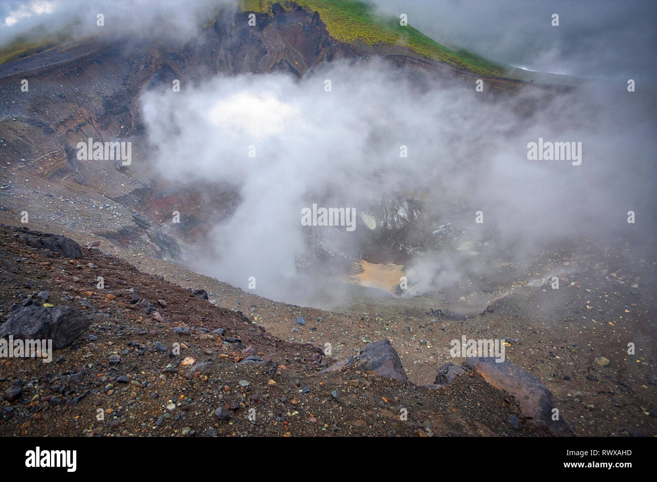 Mount Lokon, together with Mount Empung, is a twin volcano in the ...