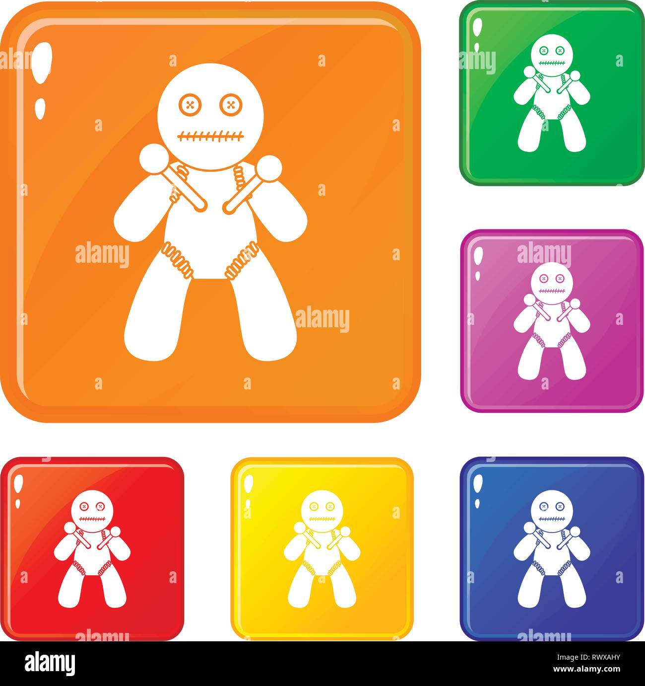 Voodoo icons set vector color Stock Vector Image & Art - Alamy