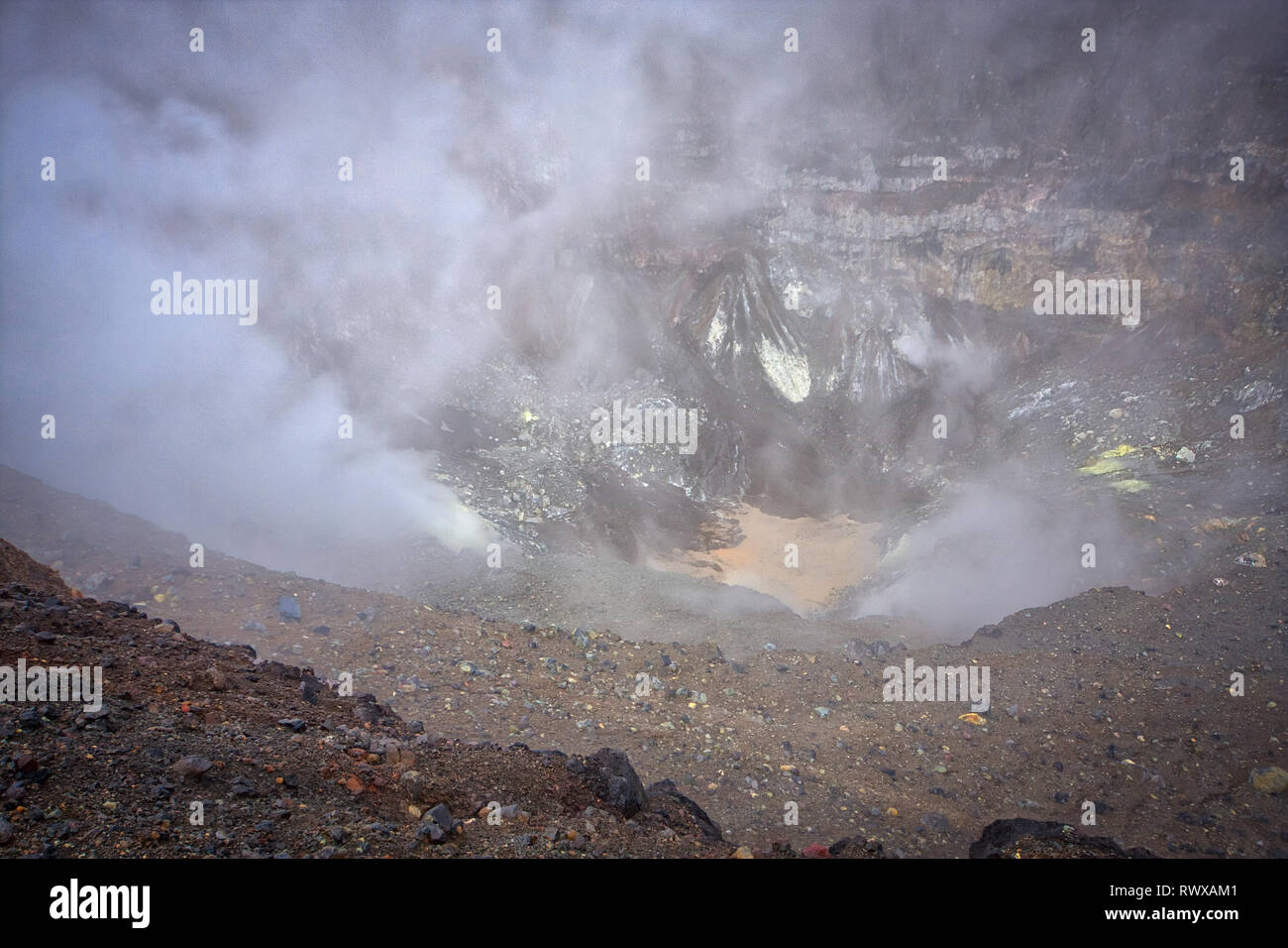 Mount Lokon, together with Mount Empung, is a twin volcano in the ...