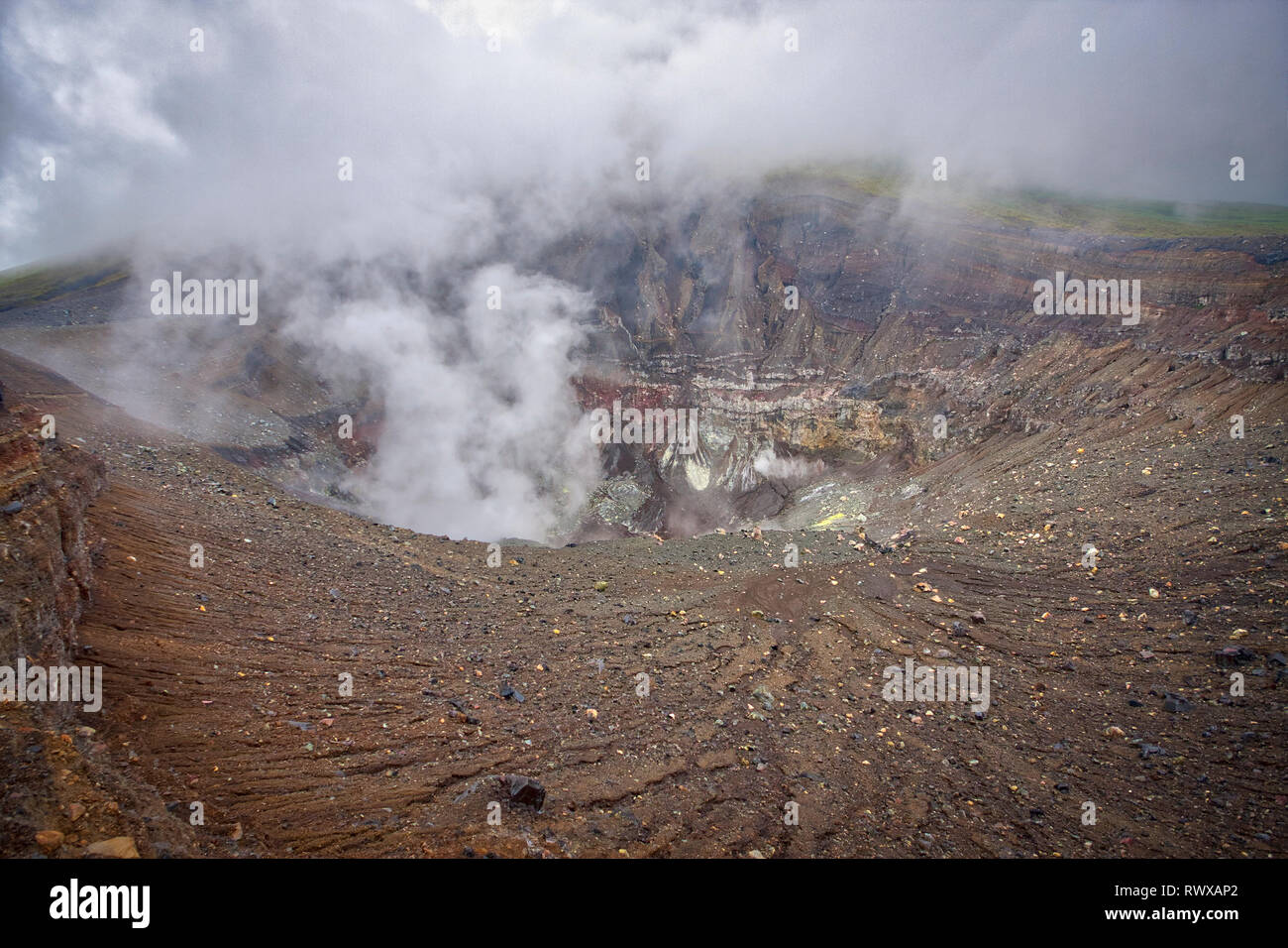 Mount Lokon, together with Mount Empung, is a twin volcano in the ...