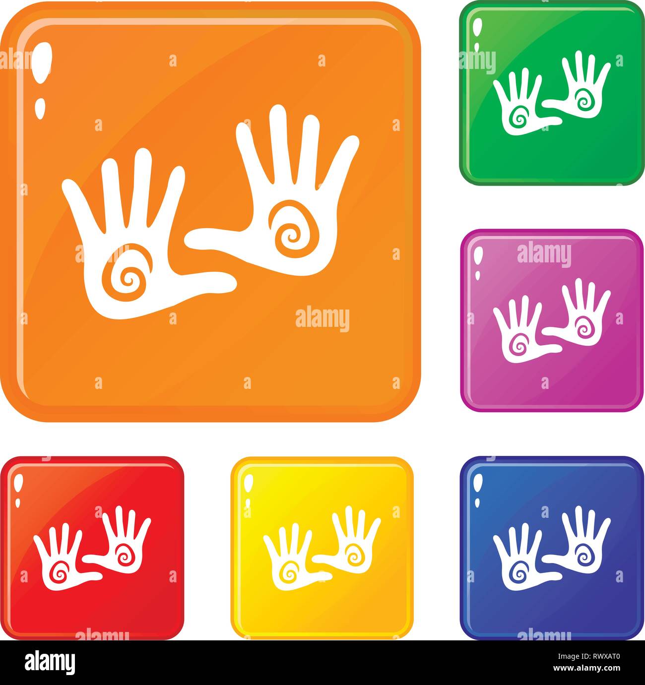 Hand icons set vector color Stock Vector Image & Art - Alamy