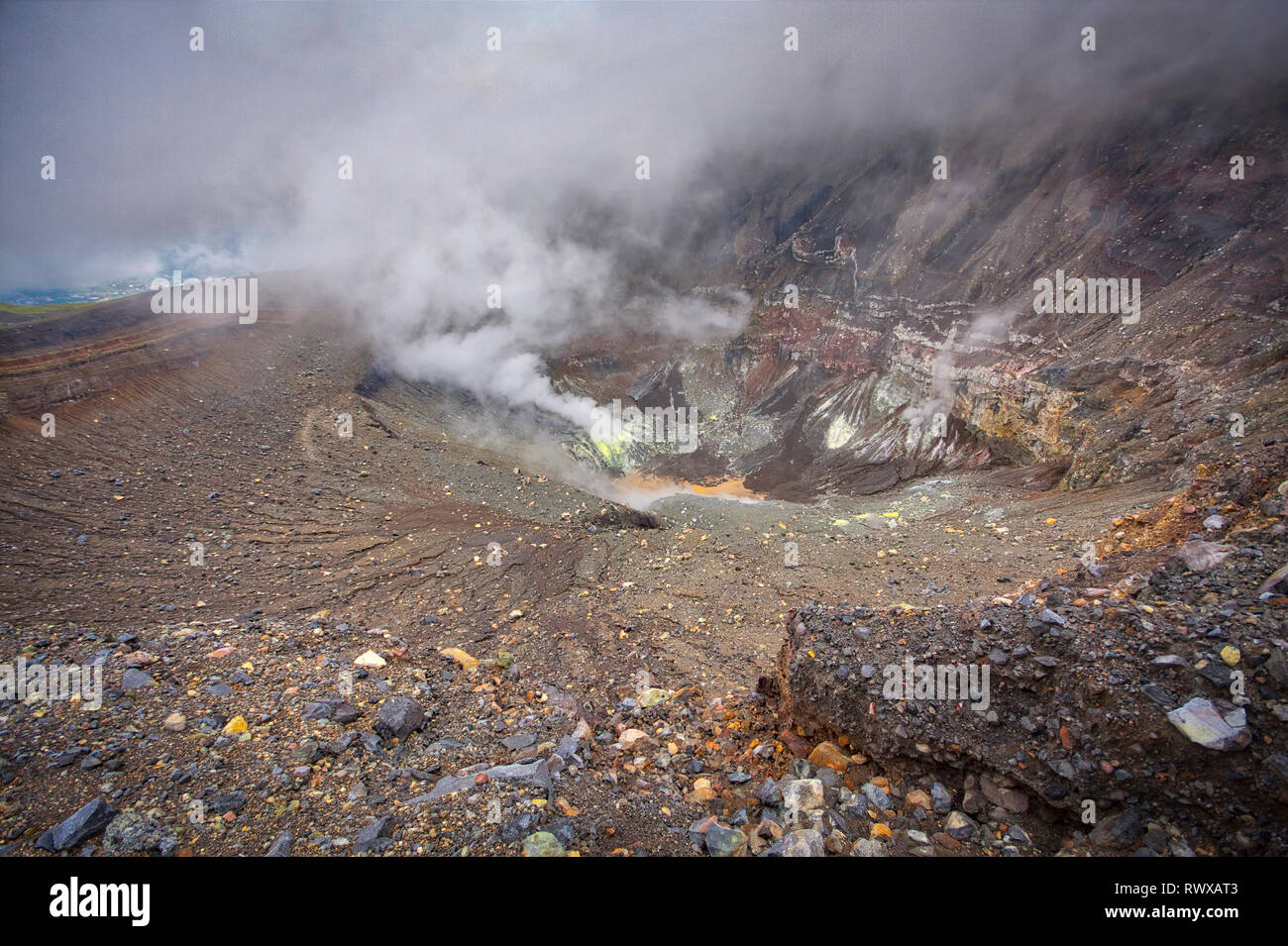 Mount Lokon, together with Mount Empung, is a twin volcano in the ...