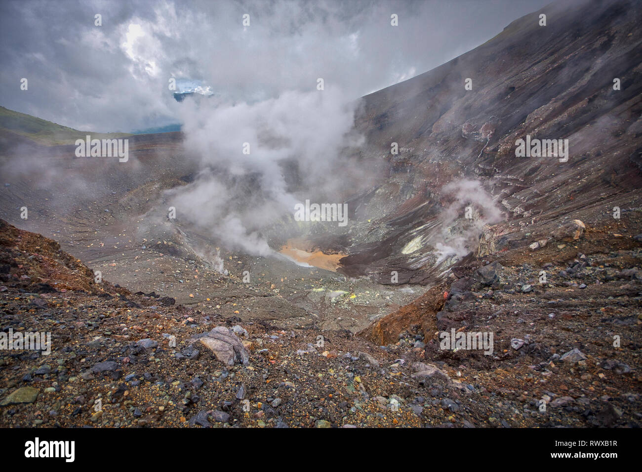 Mount Lokon, together with Mount Empung, is a twin volcano in the ...