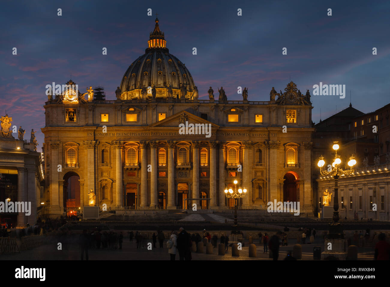 Saint Peter Square and Saint Peter Basilica in the Morning, Rome, Italy ...