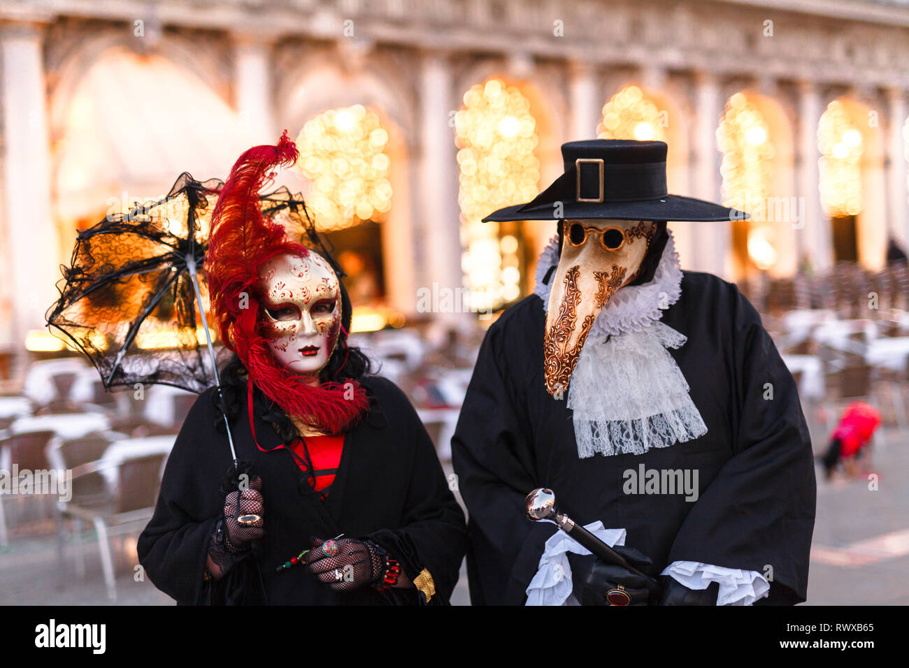 carnival in the unique city of venice in italy. venetian masks Stock ...