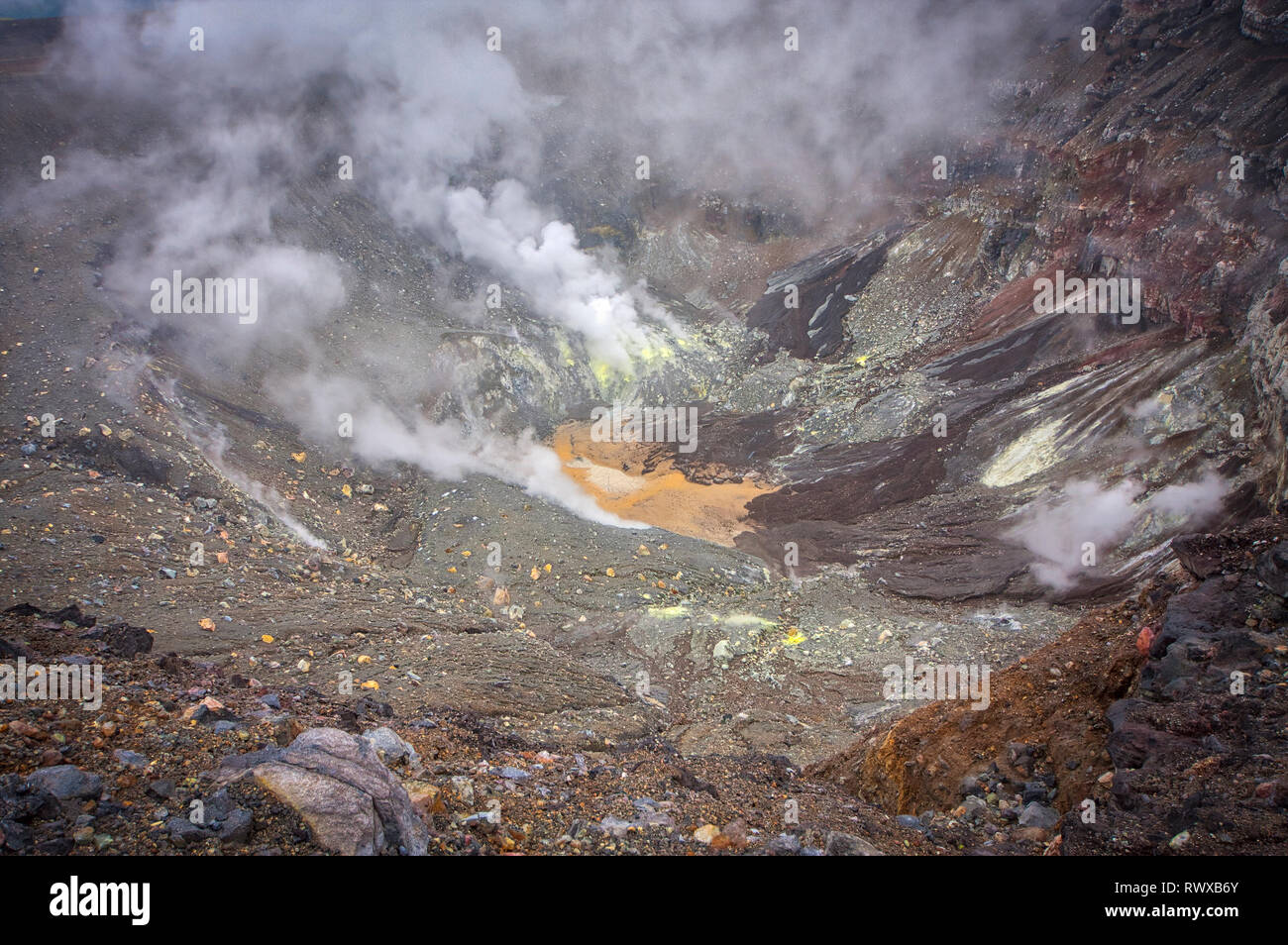 Mount Lokon, together with Mount Empung, is a twin volcano in the ...