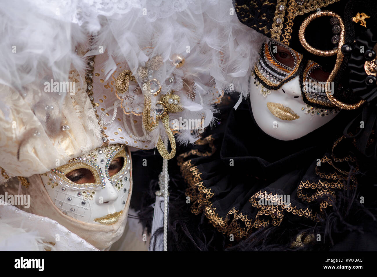 carnival in the unique city of venice in italy. venetian masks Stock ...