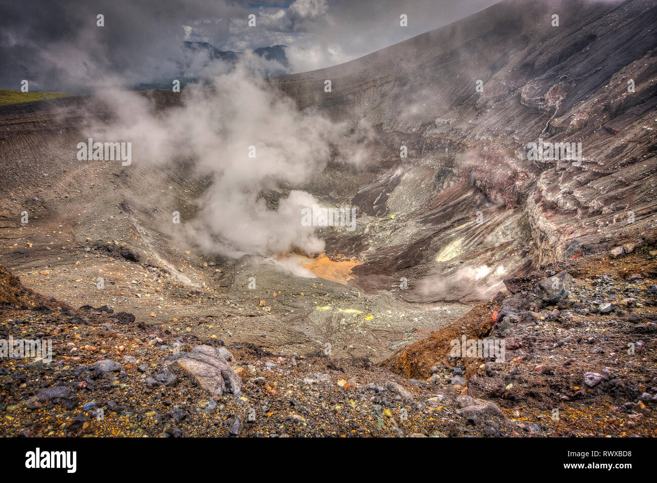 Mount Lokon, together with Mount Empung, is a twin volcano in the ...
