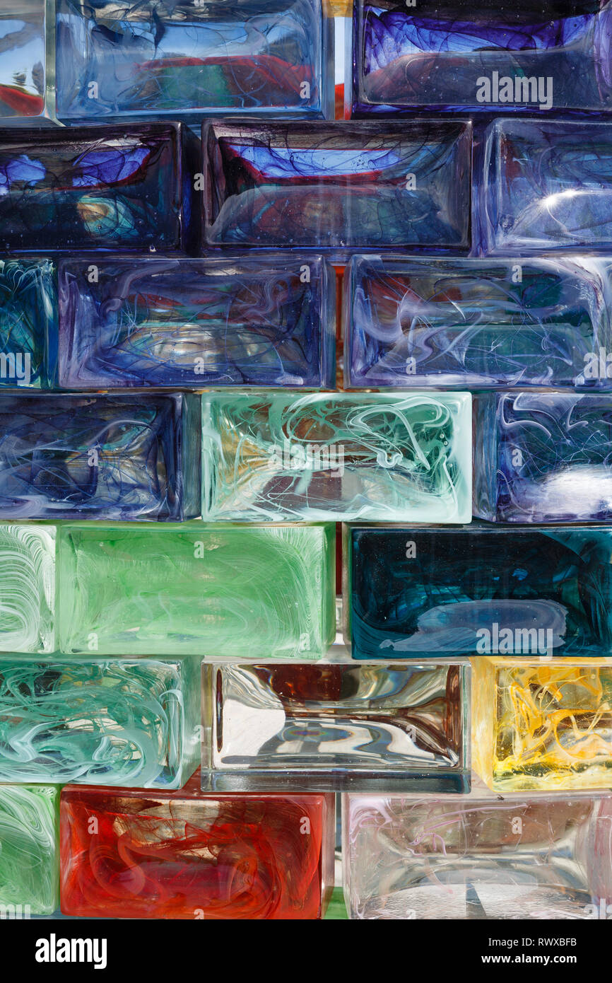 A glass brick wall background Stock Photo - Alamy