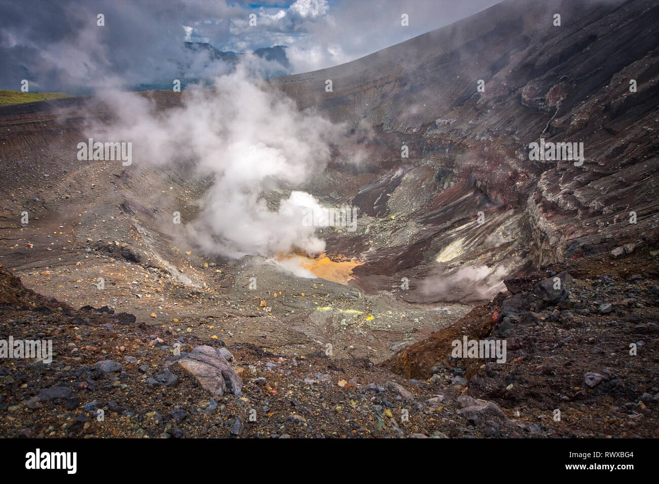 Mount Lokon, together with Mount Empung, is a twin volcano in the ...