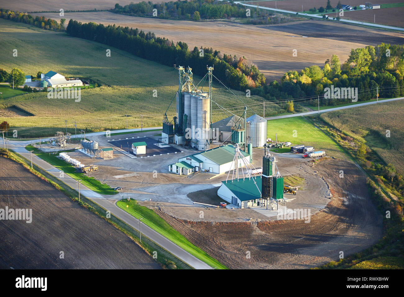 aerial, Parrish & Heimbecker grain handling, Blyth, Ontario Stock Photo ...