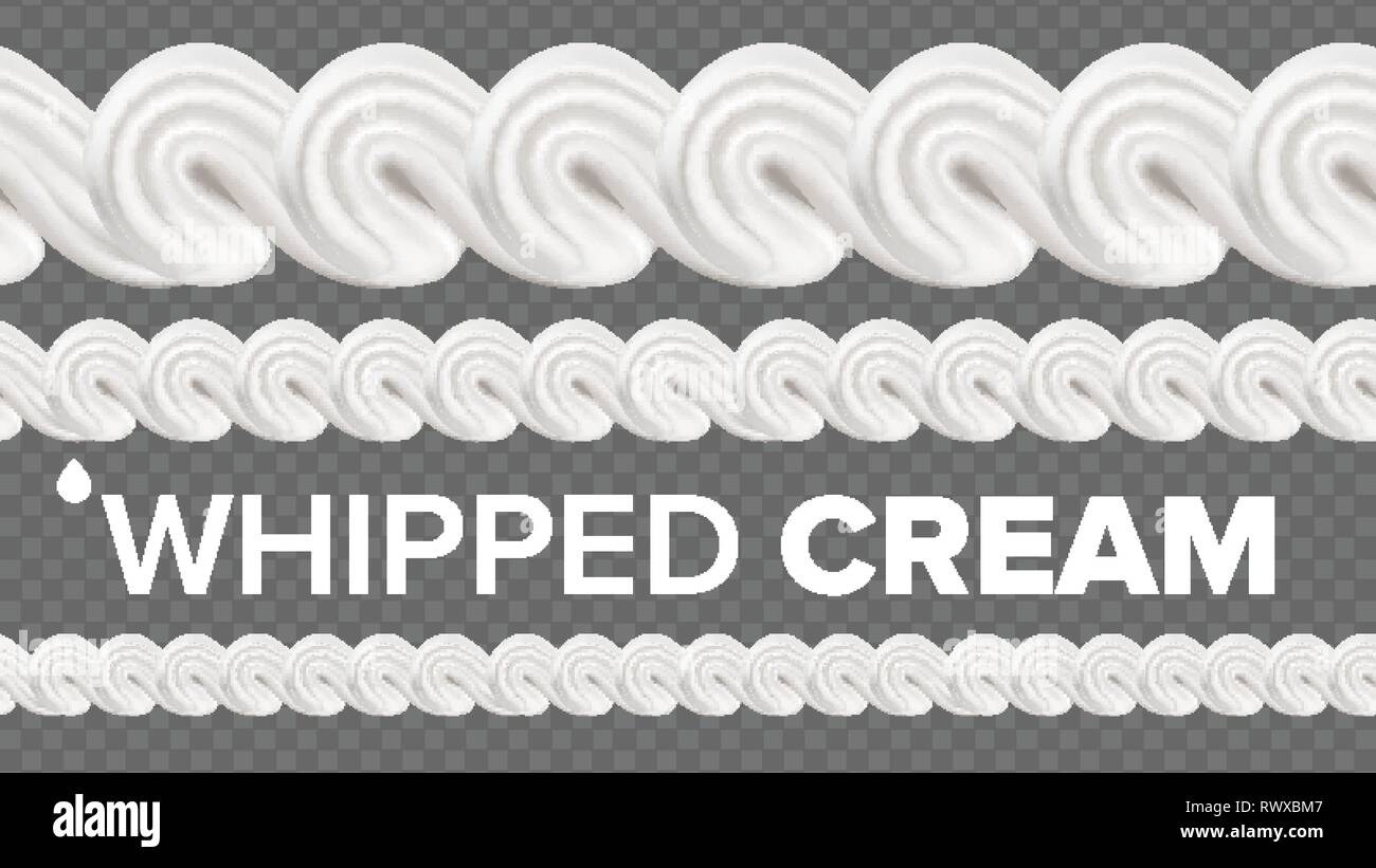 Whipped Cream Pattern Vector. White Creamy Swirl. Vanilla Milk Dessert ...