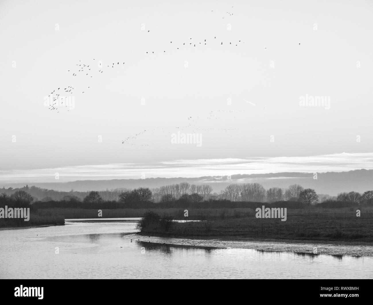 Beautiful countryside Dedham water scene outside nature landscape space ...