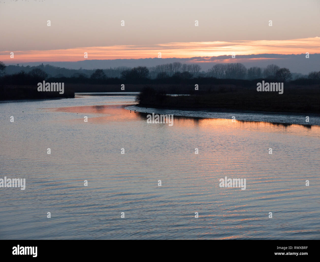 Beautiful countryside Dedham water scene outside nature landscape space ...