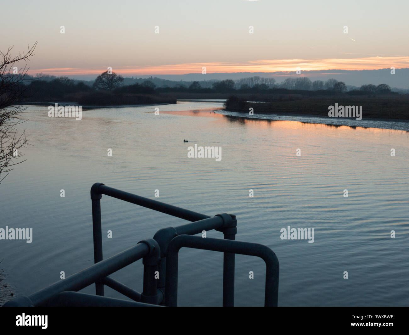 Beautiful countryside Dedham water scene outside nature landscape space ...
