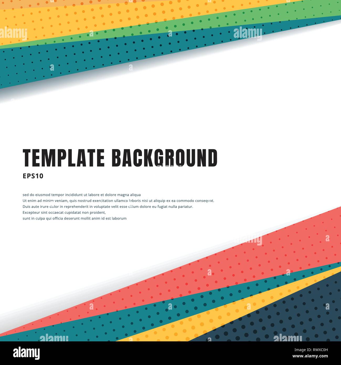 Abstract template header and footers colorful geometric triangles ...