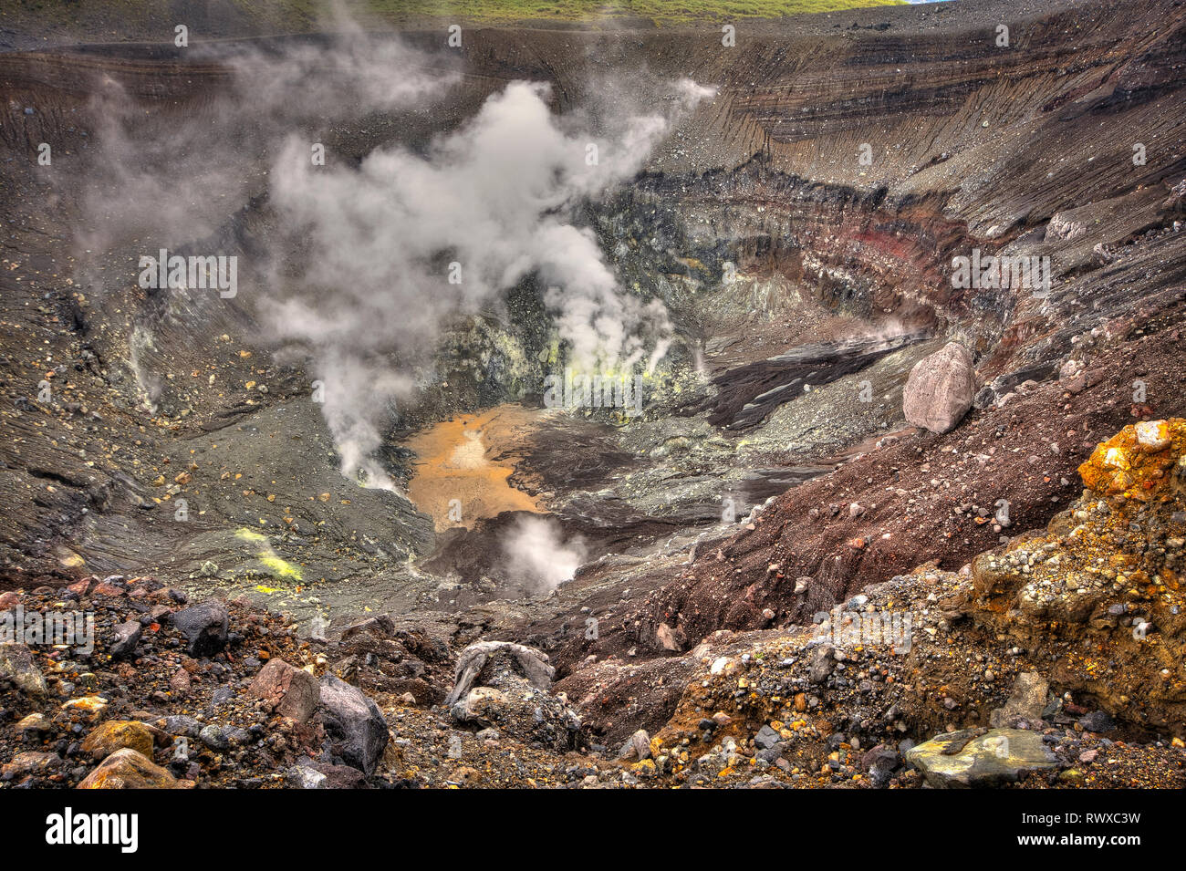 Mount Lokon, together with Mount Empung, is a twin volcano in the ...