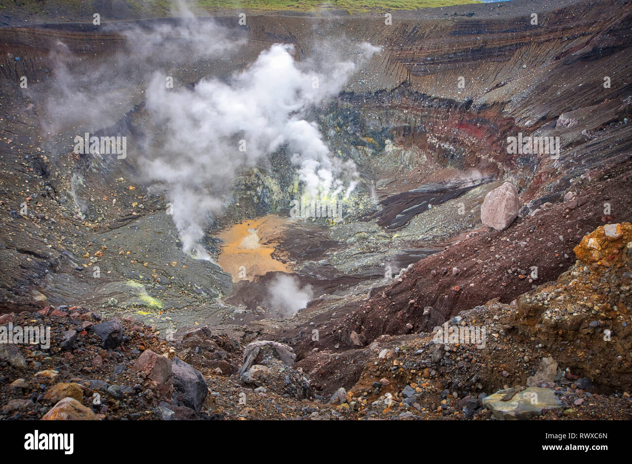 Mount Lokon, together with Mount Empung, is a twin volcano in the ...