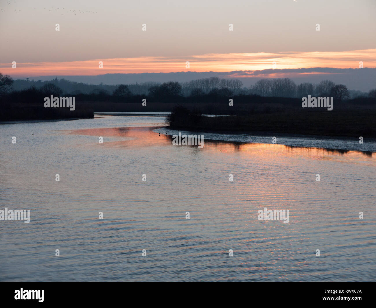 Beautiful countryside Dedham water scene outside nature landscape space ...