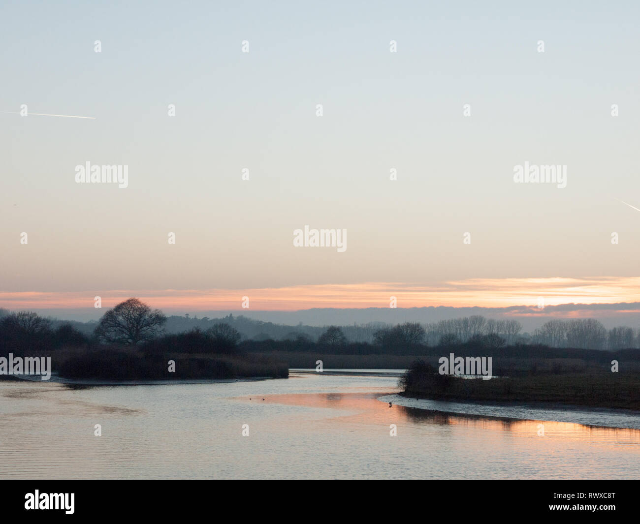 Beautiful countryside Dedham water scene outside nature landscape space ...