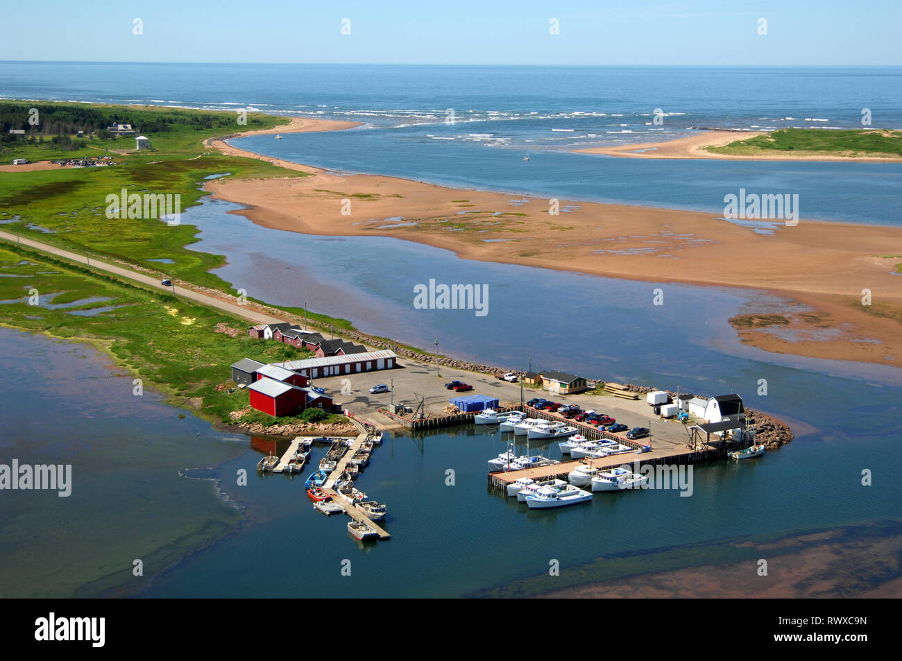 aerial, Tracadie Harbour, PEI Stock Photo - Alamy