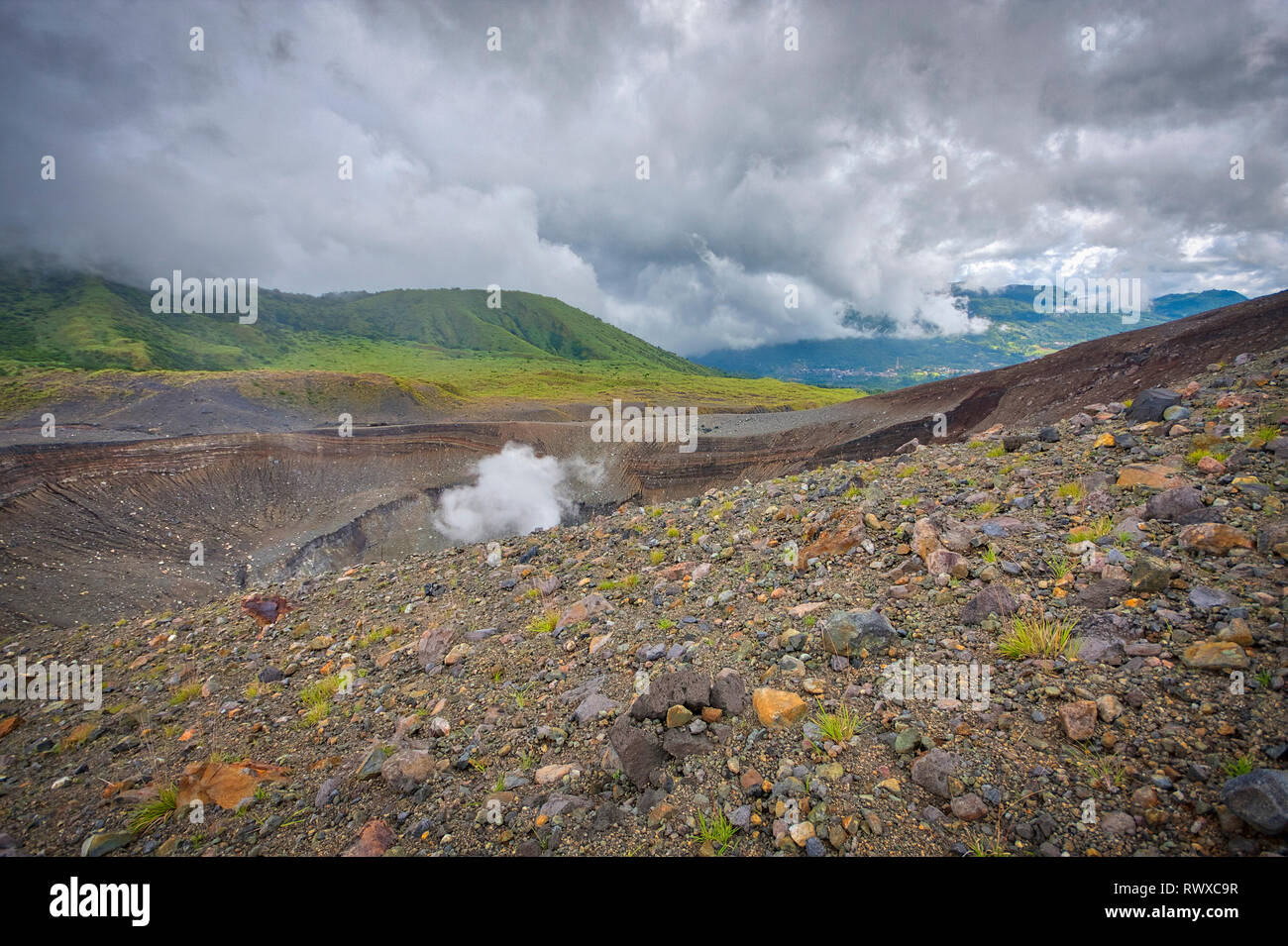 Mount Lokon, together with Mount Empung, is a twin volcano in the ...
