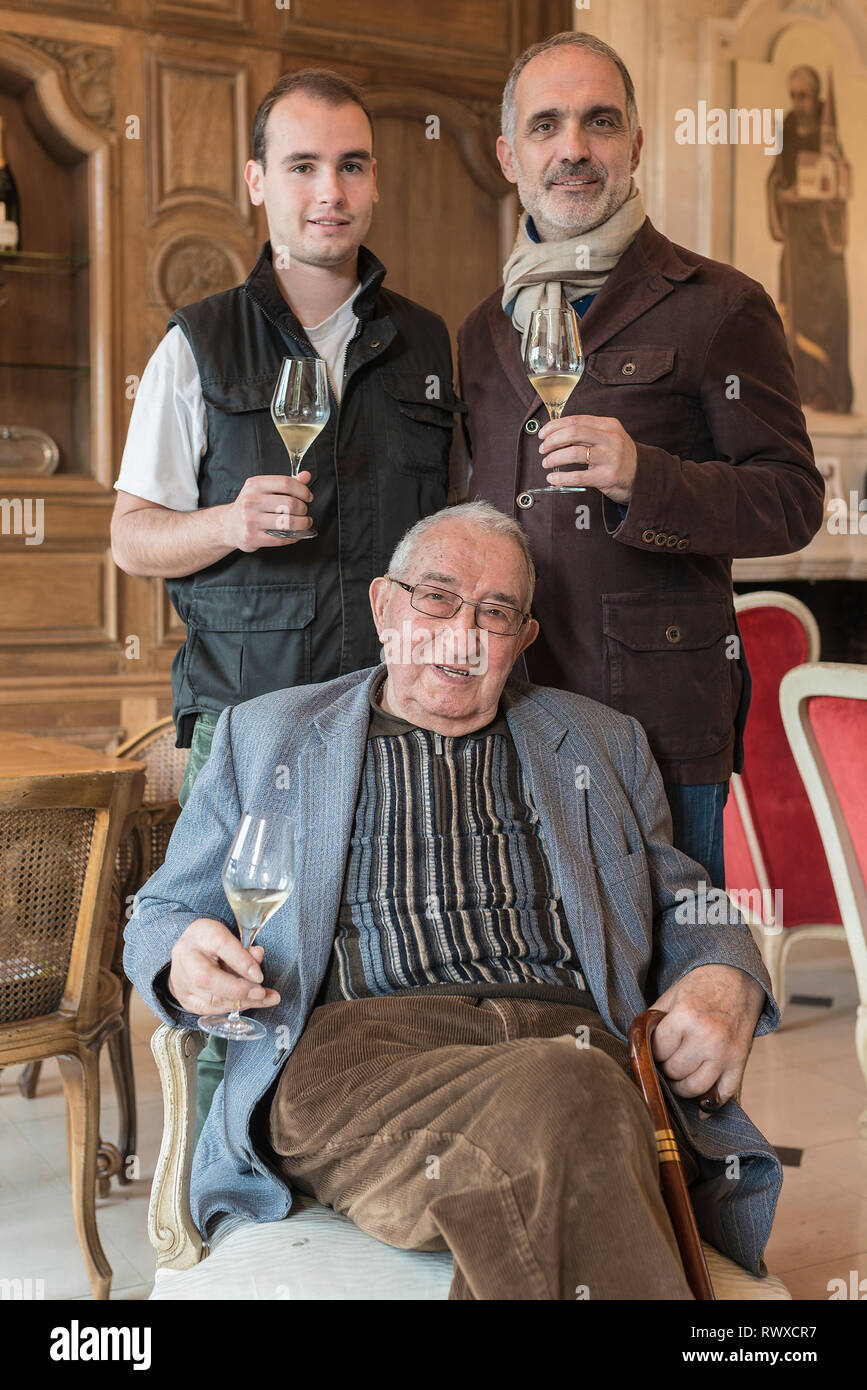 Three generations of drappier family andre and michel drappier hi-res ...