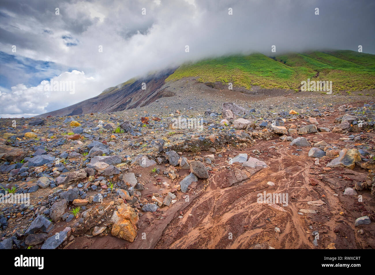 Lokon volcano crater view hi-res stock photography and images - Alamy