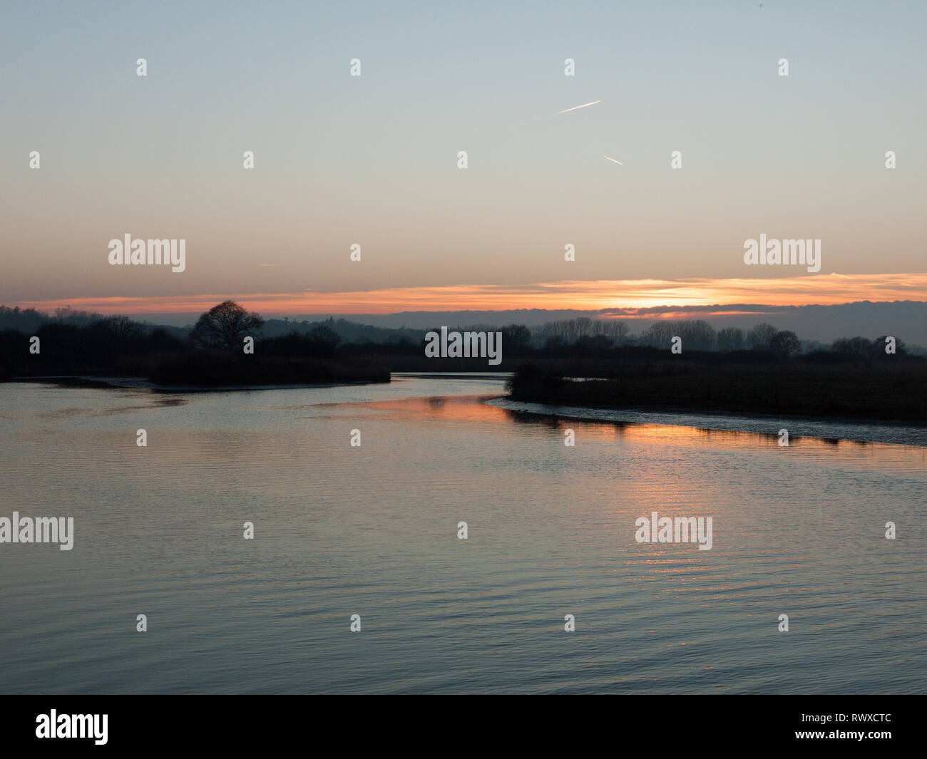 Beautiful countryside Dedham water scene outside nature landscape space ...
